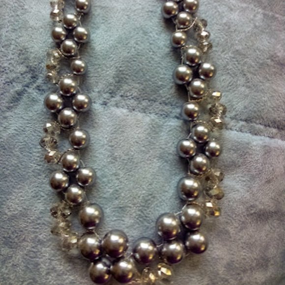 Jewelry | Adding Sparklies To Pearls Necklace | Poshmark